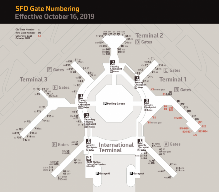 San Francisco Airport Renumbers All Gates At A Cost Of $9 Million