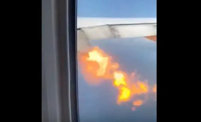 Scary Video Emerges Of Philippine Airlines Engine On Fire