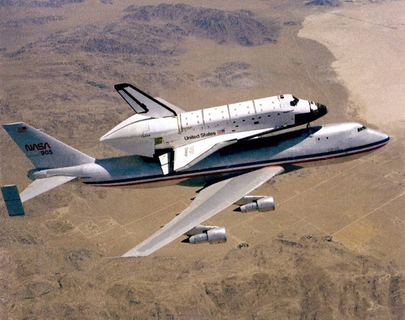 space shuttle carried between