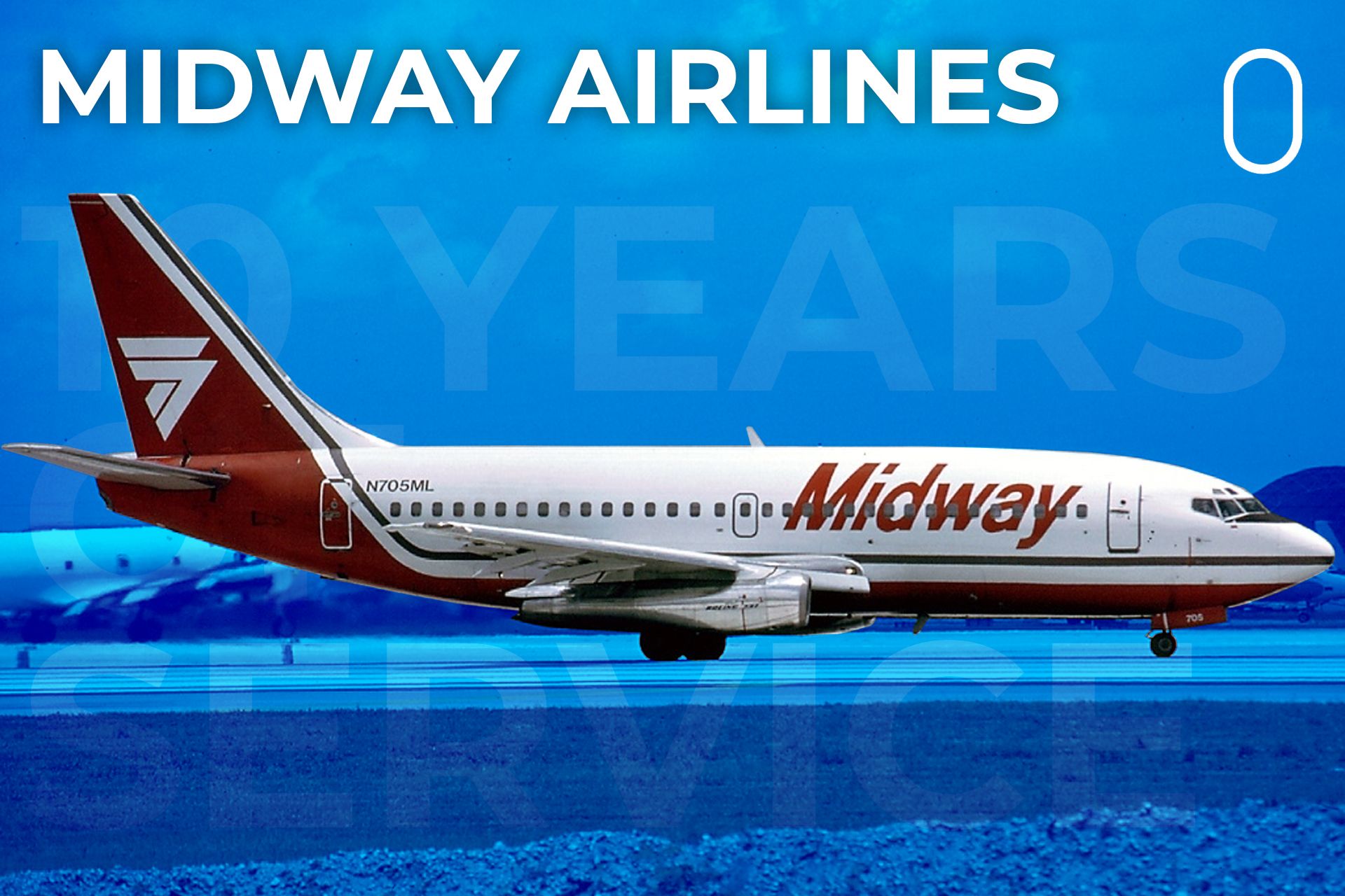 Midway Airlines Logo MIDWAY AIRLINES RDU Raleigh Durham Vintage Logo