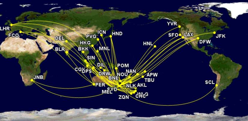Qantas' 57 International Routes Analyzed