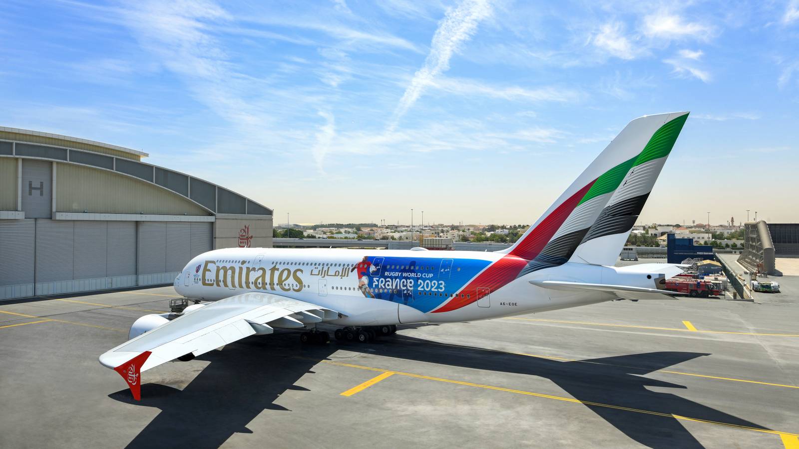 Emirates Debuts New Airbus A380 Rugby World Cup Livery