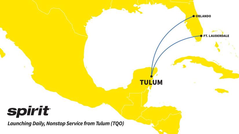 Spirit Airlines Becomes Latest Carrier To Announce Service To Tulum