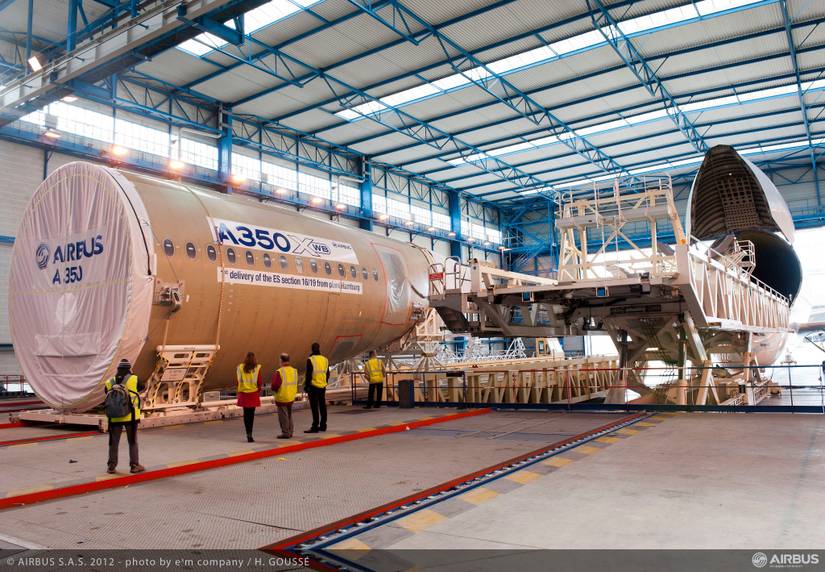 First Emirates Airbus A350 Fuselage Parts Spotted In Hamburg