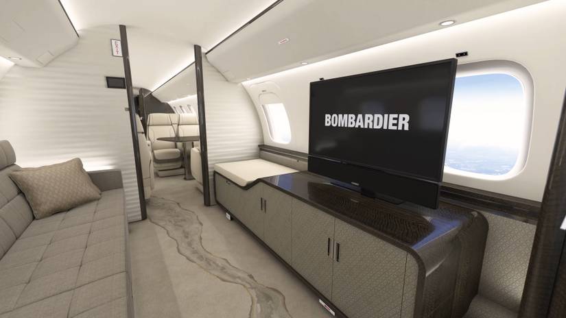 What Interior Options Are Available For The Bombardier Global 8000?