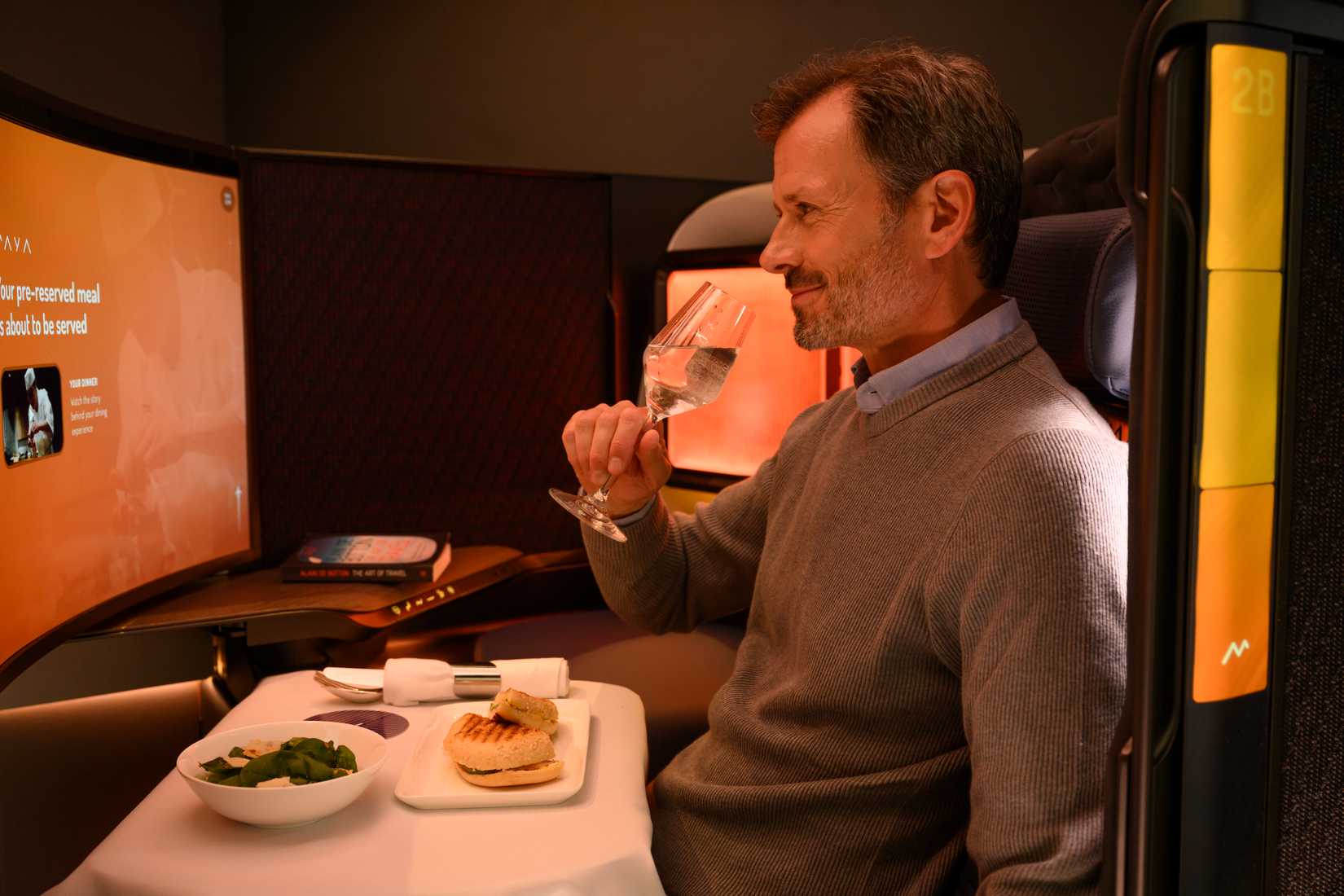 New MAYA Cabin Suite Concept Would Offer A 45" Curved Screen On Planes