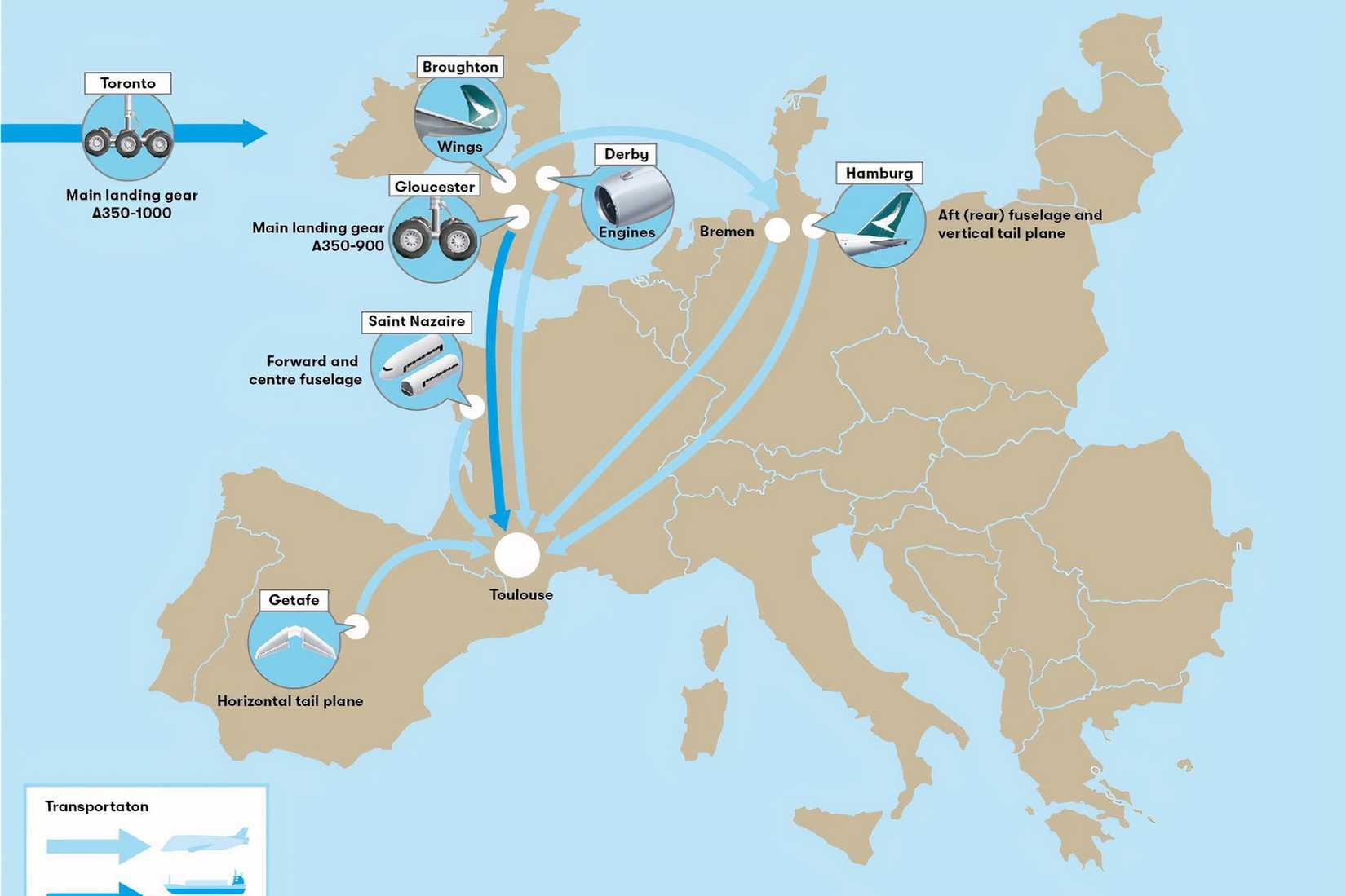 A Global Affair: Where The Airbus A350's Components Are Built