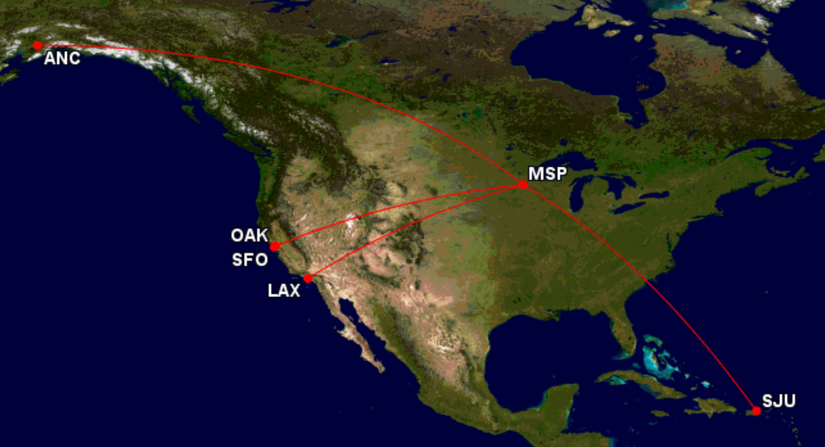 Top 5: The Longest US Domestic Routes Flown By Sun Country Airlines