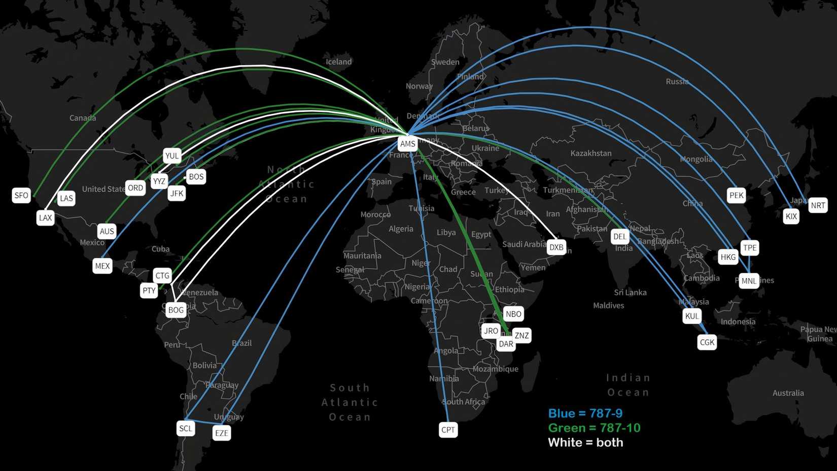 30 Destinations: Where KLM Is Flying Its Boeing 787s This Summer