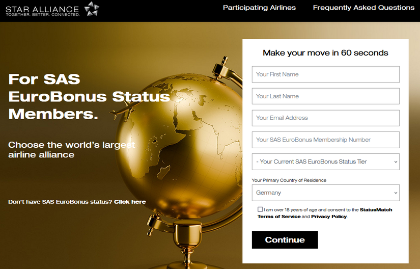 Revealed: Which Star Alliance Status Match Is Best For SAS Eurobonus ...