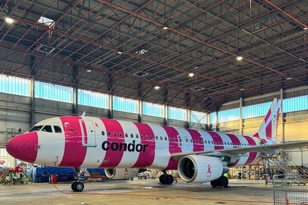 Condor's 'FlyPink' Airbus A320 Design To Raise Awareness For Breast Cancer Month