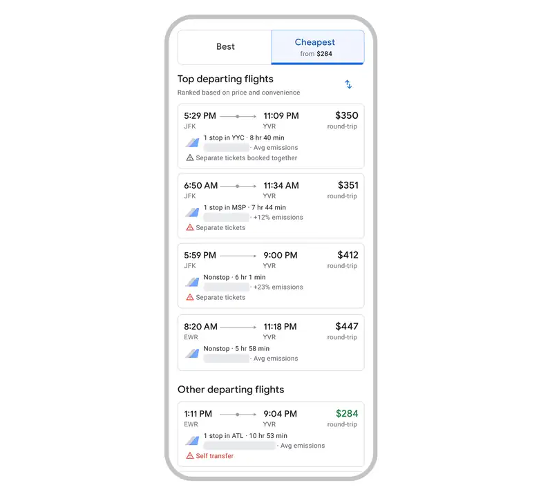 Google Flights Introduces 'Cheapest' Tab To Help Budget Travelers Find Low-Cost Flights
