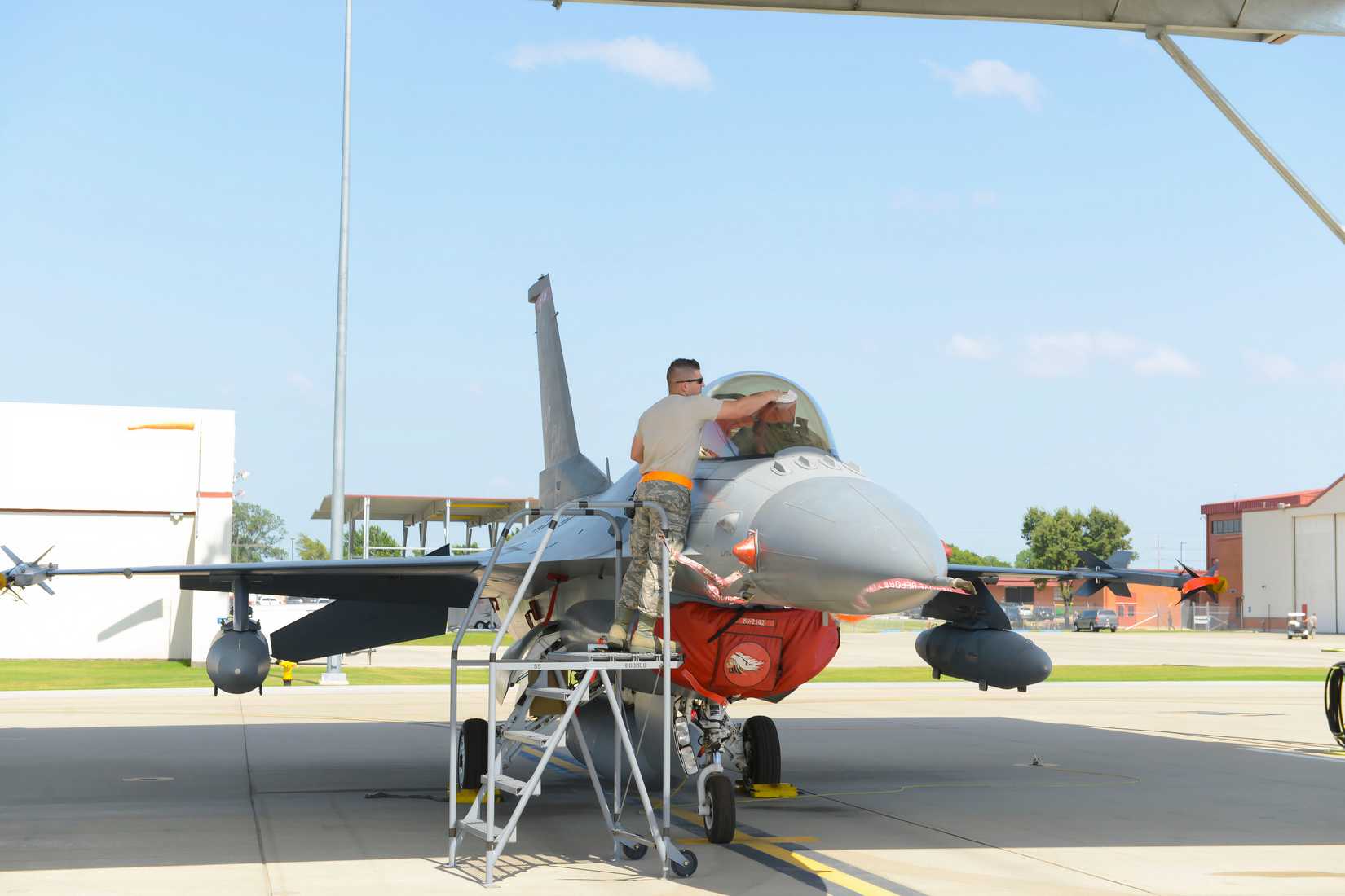 Inside The F-16 Cockpit's Golden Bubble Canopy