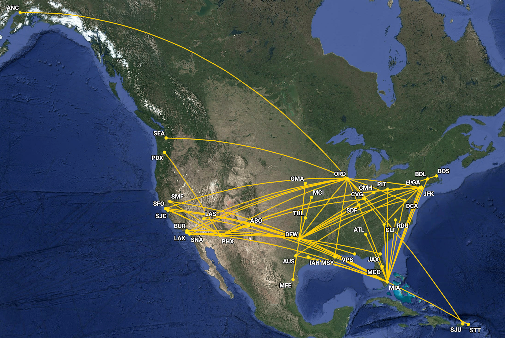 Explored: The Networks Of The Five Boeing 737 MAX Operators In The US