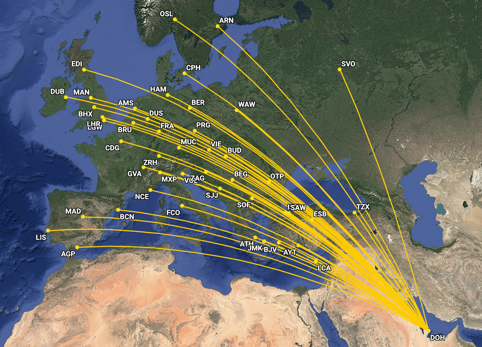 Multiple New Routes: Where Emirates, Etihad & Qatar Airways Fly In Europe