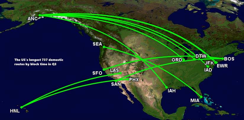 Up To 7h 53m: The US's Longest Nonstop Domestic Boeing 737 Flights This ...