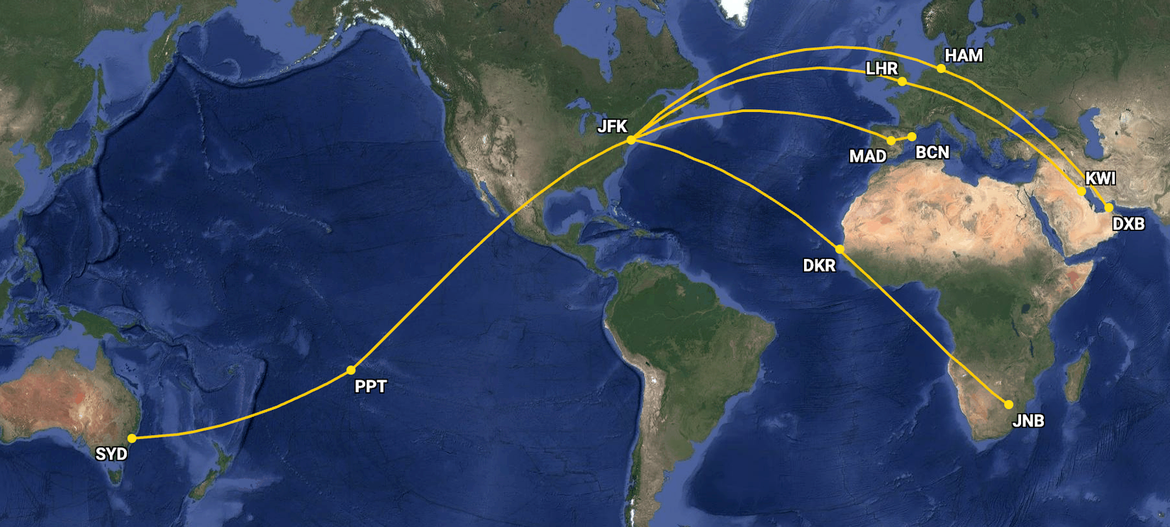 New York JFK's Last Stand: The Lone Airbus A340 Route
