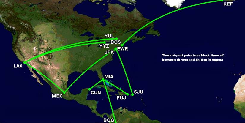 At Little As 1h 40m: The US's Shortest International Widebody Flights ...