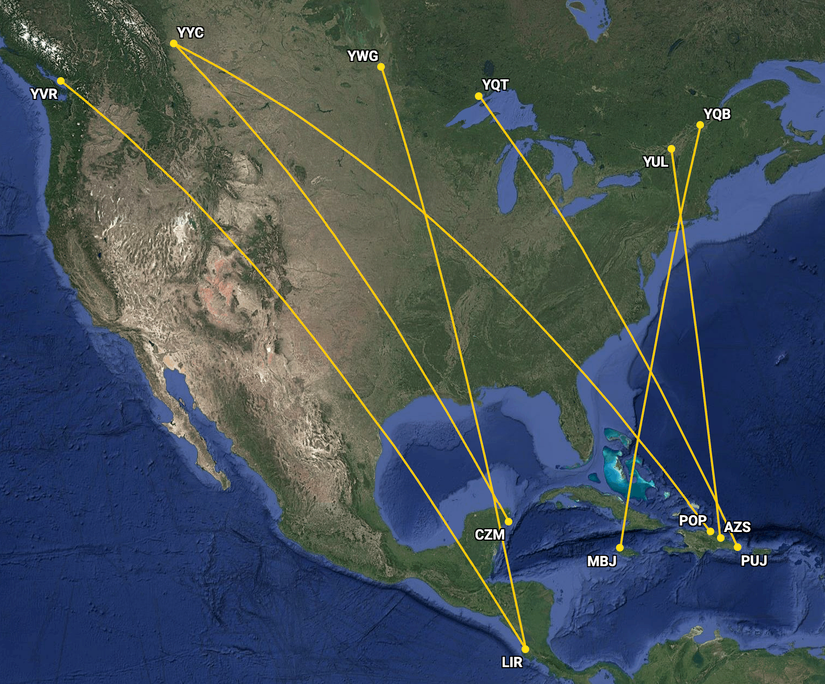 WestJet’s 7 New Winter Routes Include No New Flights To The US
