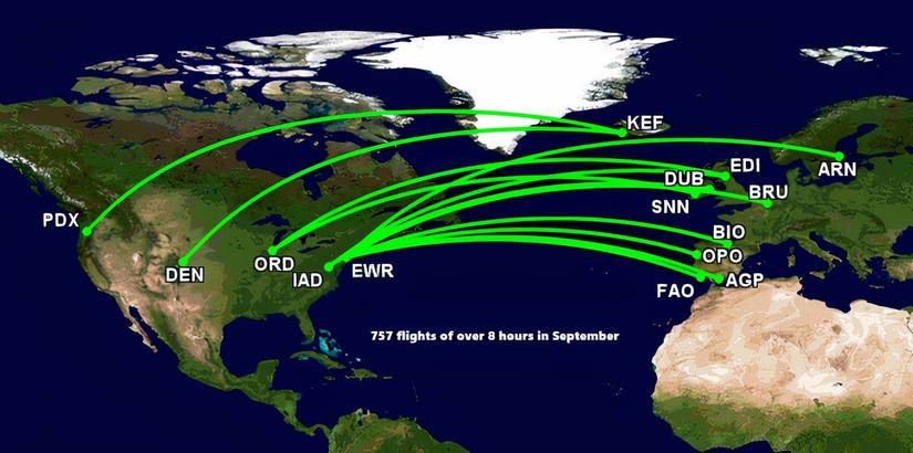 Over 8 Hours: The World's Longest Boeing 757 Flights