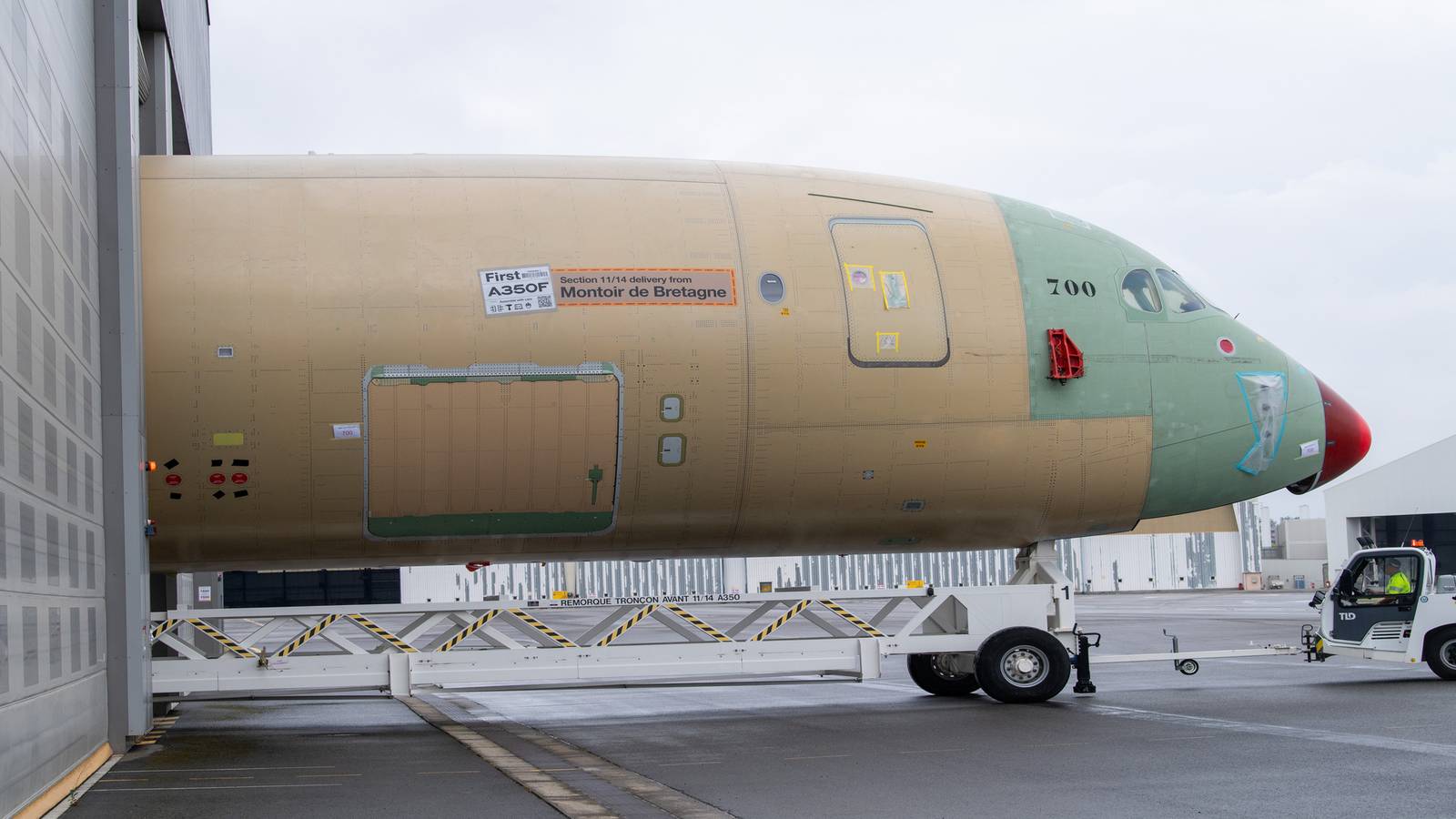 1st Airbus A350F Aft Fuselage Arrives At Final Assembly Line In Toulouse