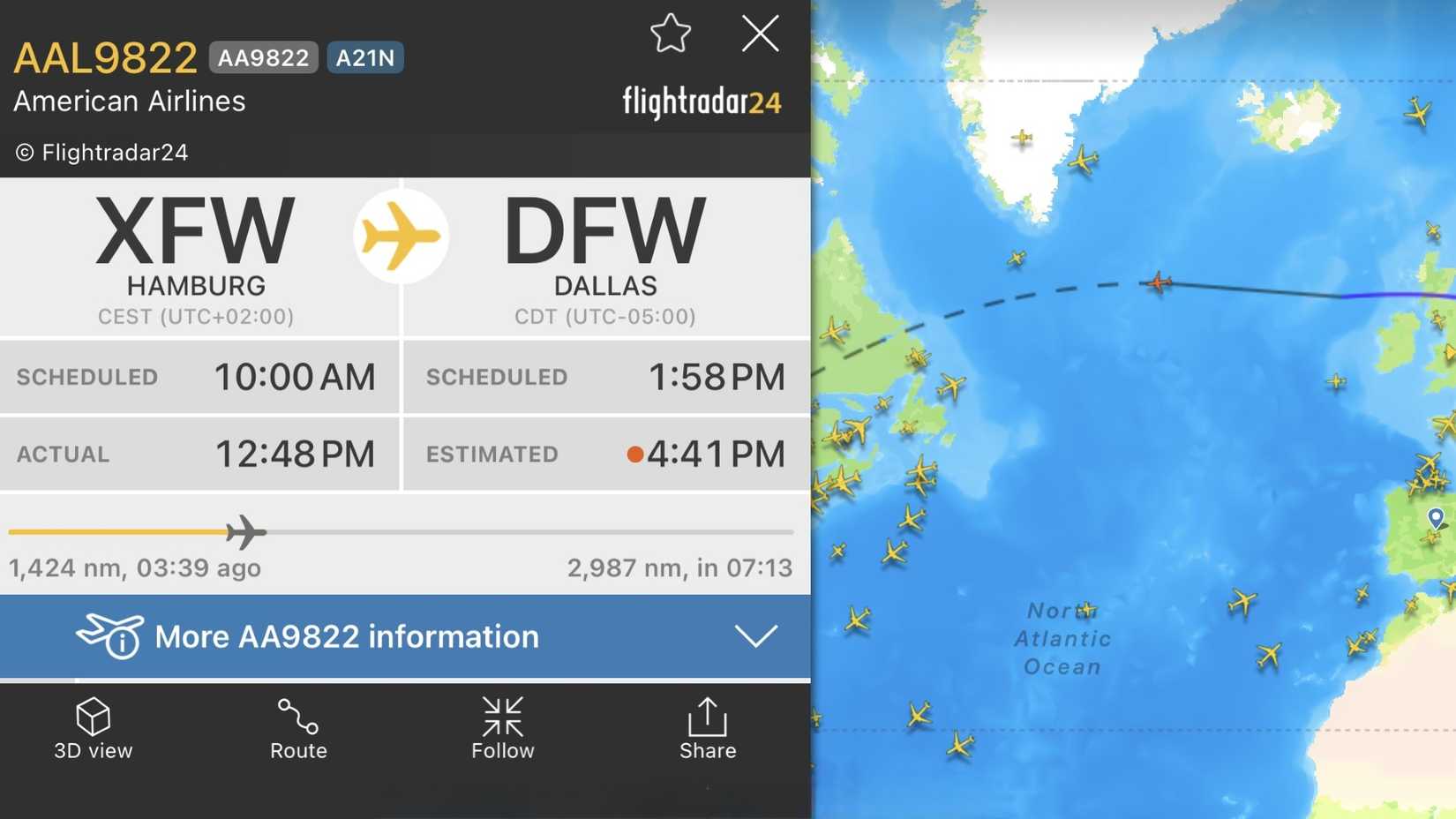 En-Route: American Airlines’ First A321XLR Flies To The US