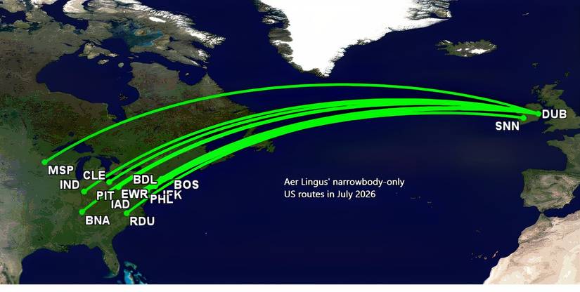 Aer Lingus Adds New 8-Hour Airbus A321 Route To The US